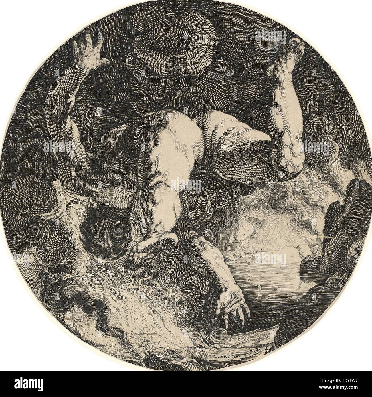 Hendrik Goltzius after Cornelis Cornelisz van Haarlem, Ixion, Dutch ...