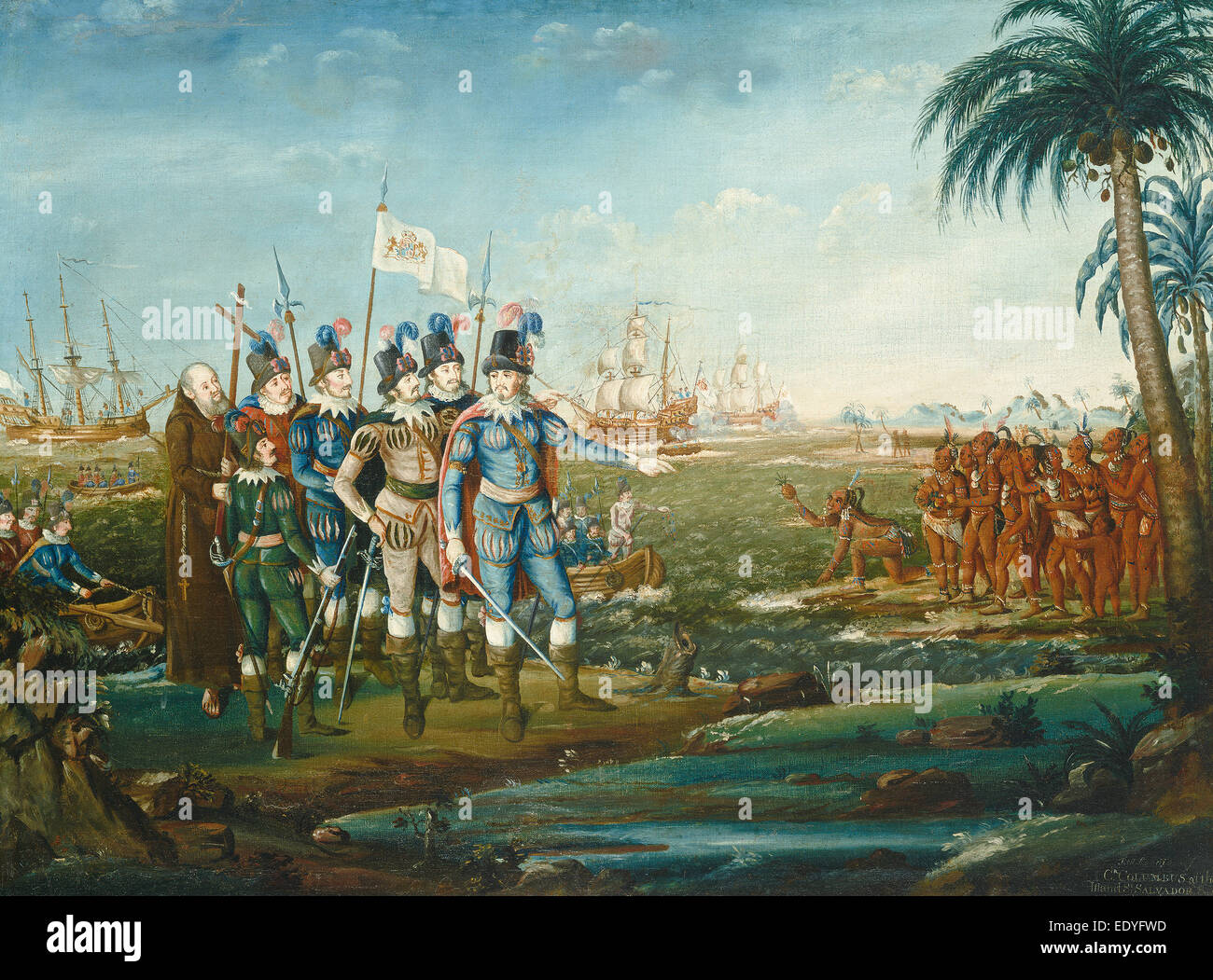 Christopher columbus landing hi-res stock photography and images - Alamy