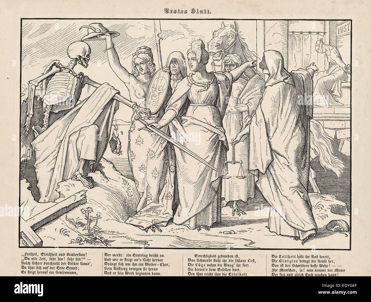 Alfred Rethel, Auch ein Todtentanz I, German, 1816 - 1859, 1849, wood ...