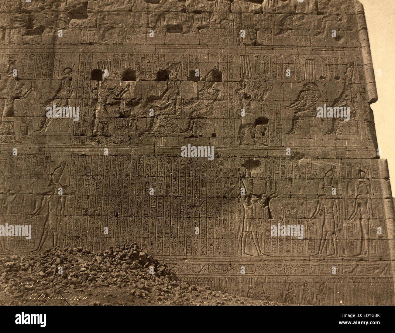 John Beasley Greene, Edfu-Sculptures and Inscriptions on Oriental Face, American, active France ...