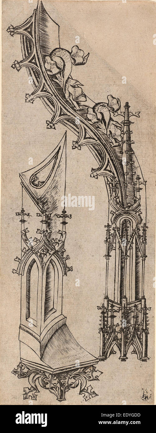 German 15th Century, Gothic Letter "D", c. 1480-1500, engraving Stock ...