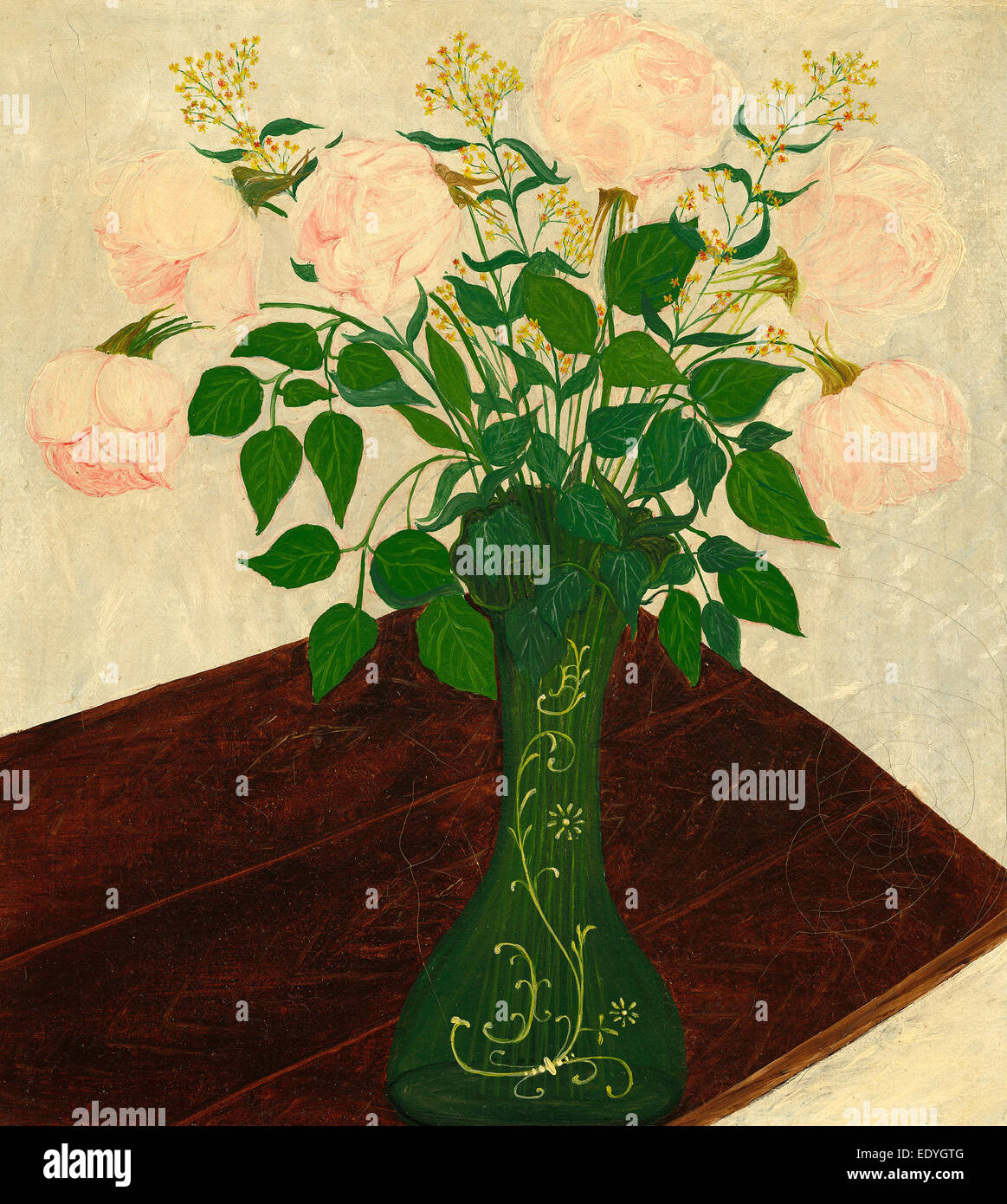 American 19th Century, Pink Roses, fourth quarter 19th century, oil on ...