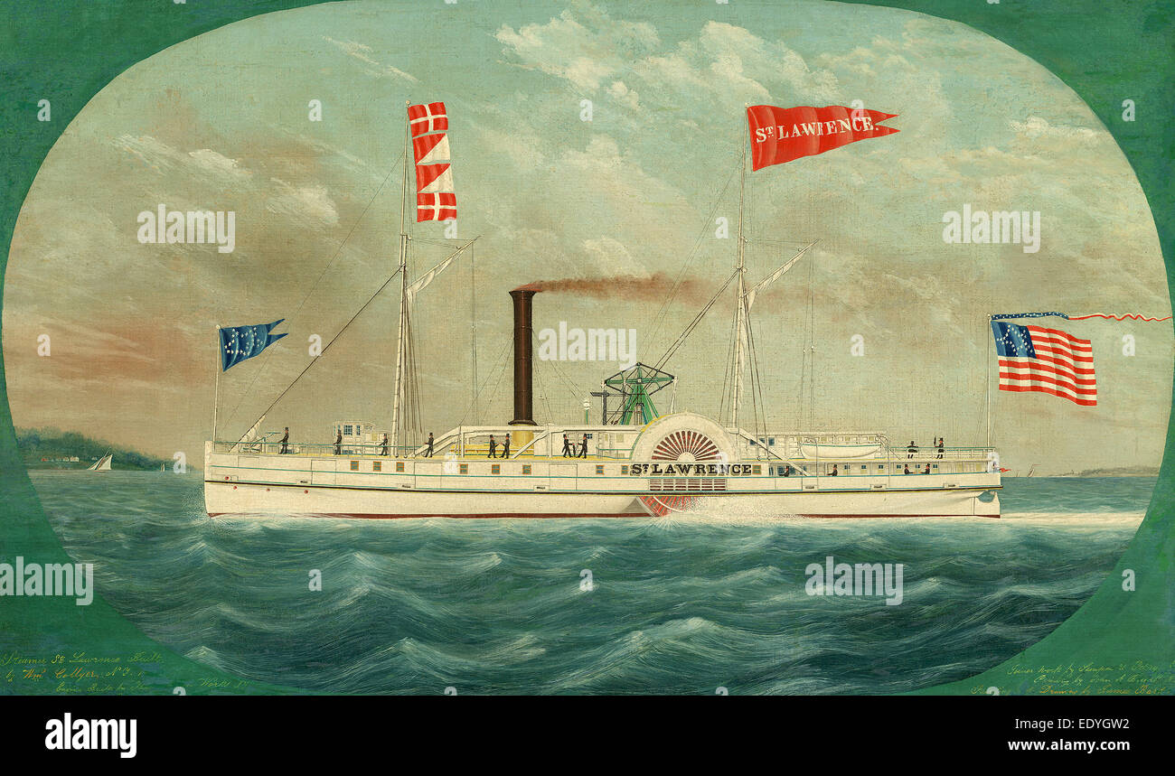 James Bard (American, 1815 - 1897), Steamer "St. Lawrence", 1850, oil ...