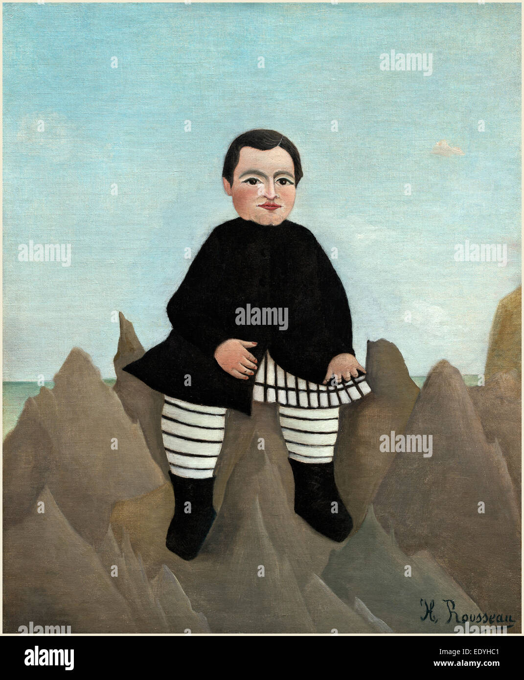 Henri Rousseau, French (1844-1910), Boy on the Rocks, 1895-1897, oil on ...