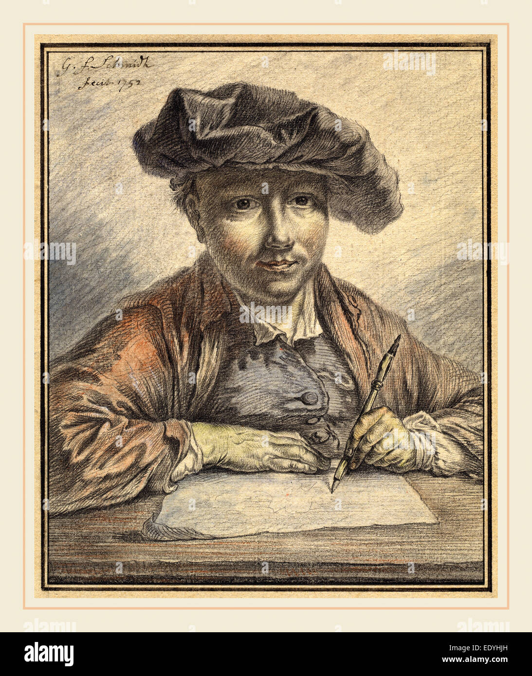 Georg Friedrich Schmidt, German (1712-1775), Self-Portrait Sketching ...