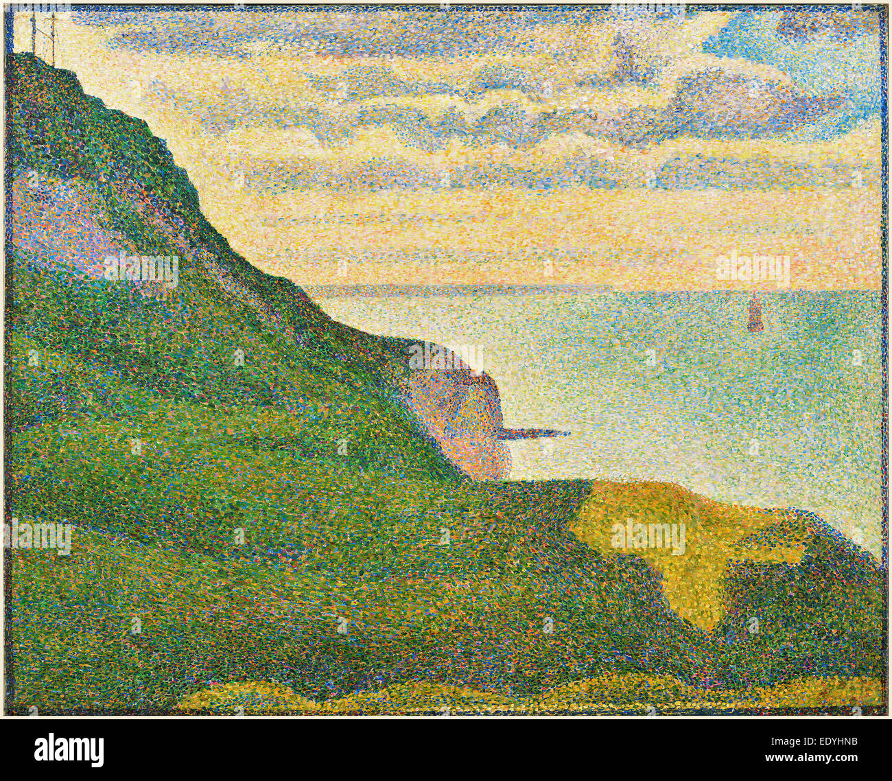 Georges Seurat, French (1859-1891), Seascape at Port-en-Bessin ...