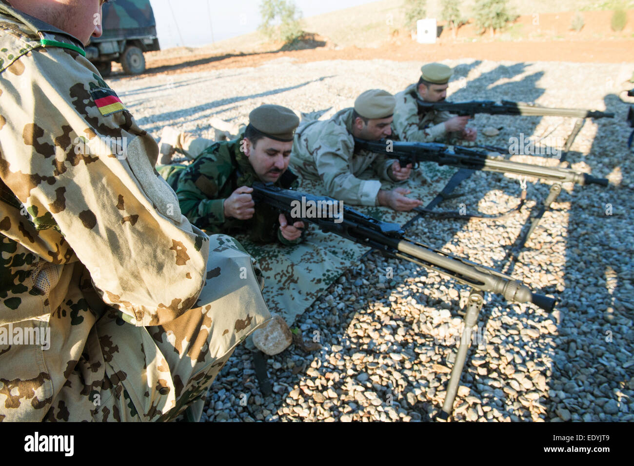 Kurdistan, Iraq. 12th Jan, 2015. Bundeswehr soldiers train Peshmerga ...