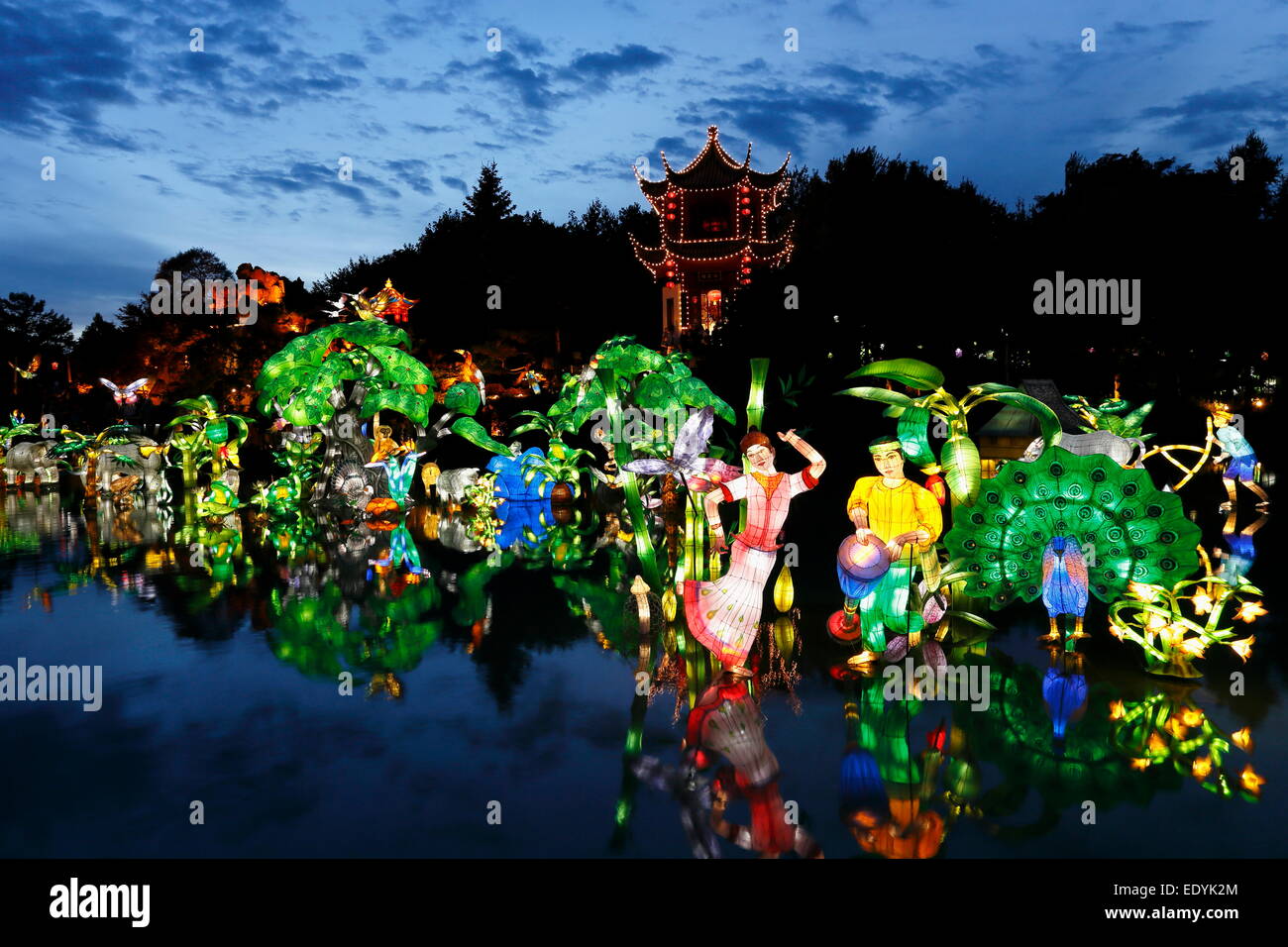Lampion festival at the Chinese Garden, Montreal, Quebec Province ...