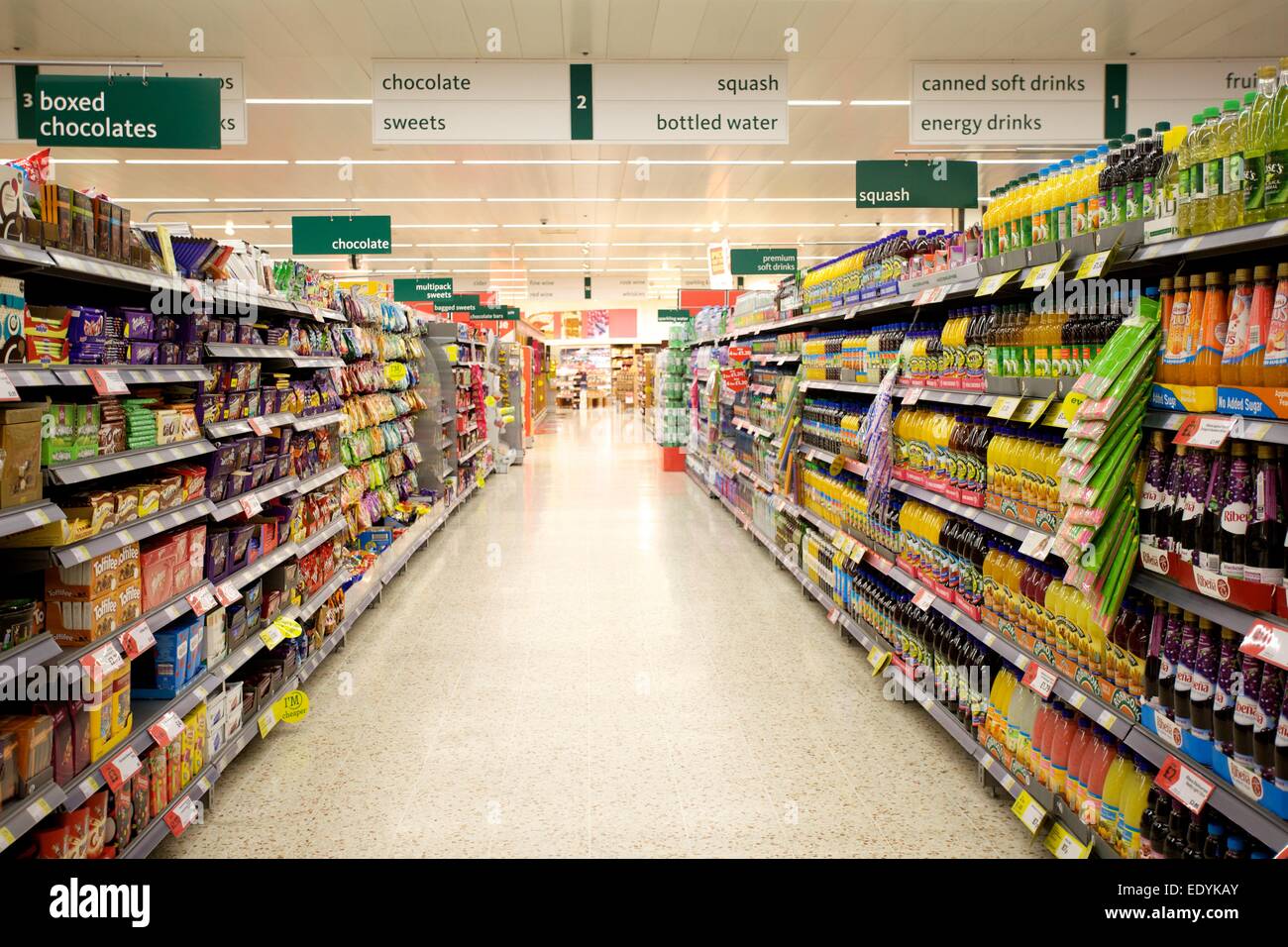 shot of supermarket aisle Stock Photo - Alamy