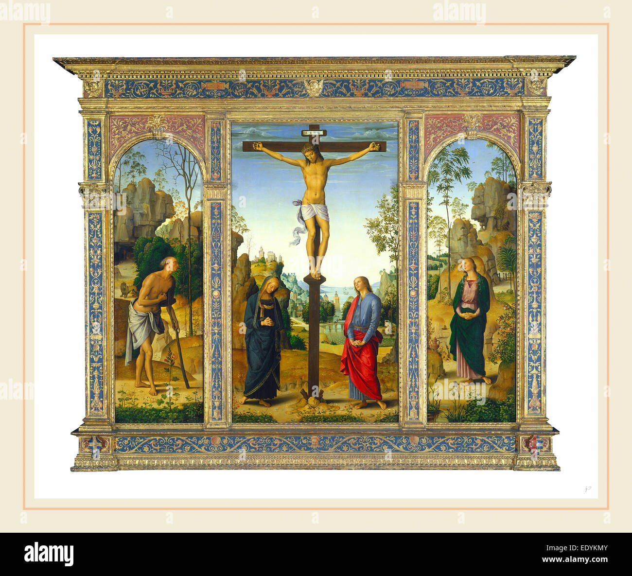 Pietro Perugino, The Crucifixion with the Virgin, Saint John, Saint Jerome, and Saint Mary ...
