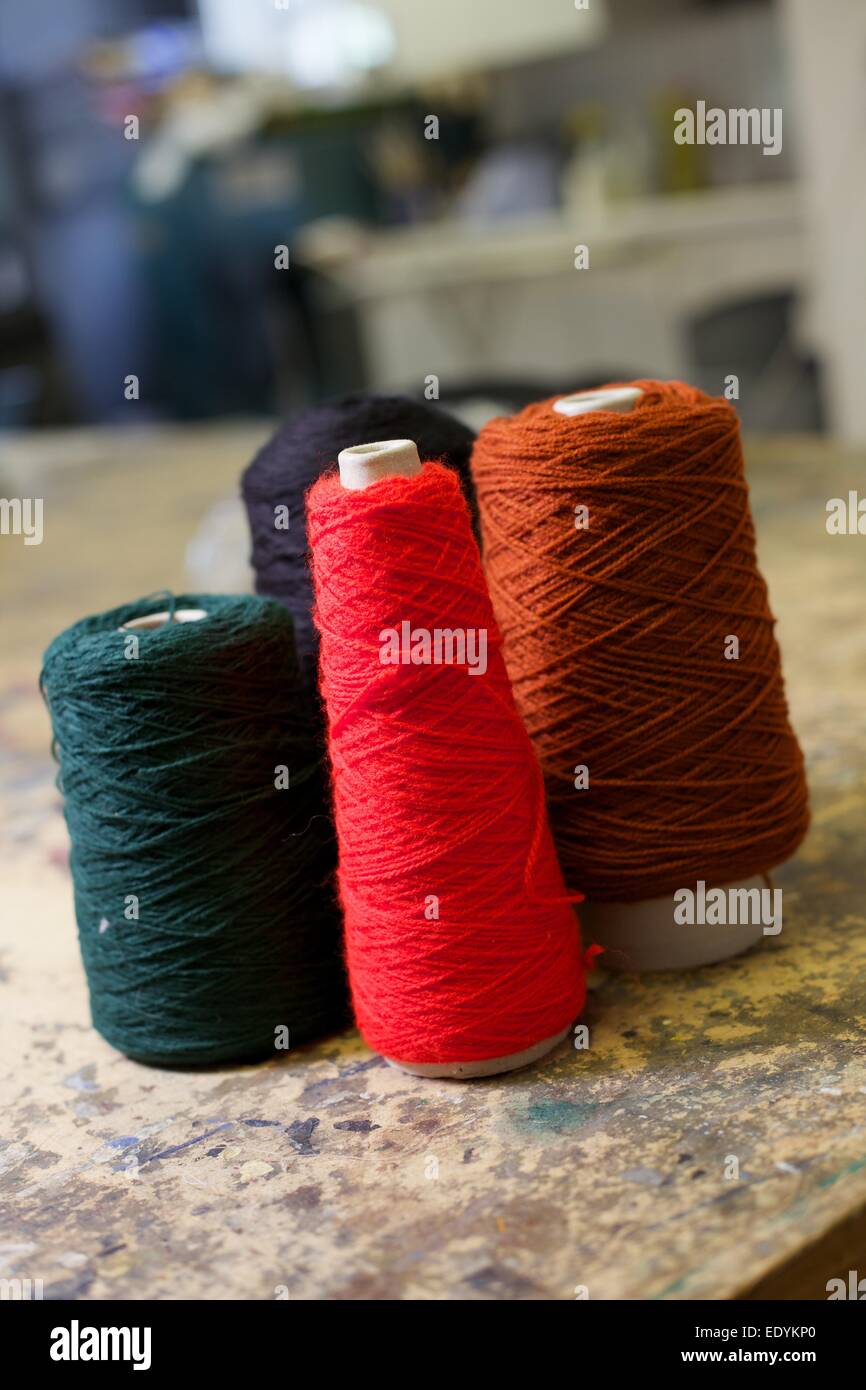 Balls of different coloured wool hi-res stock photography and images ...