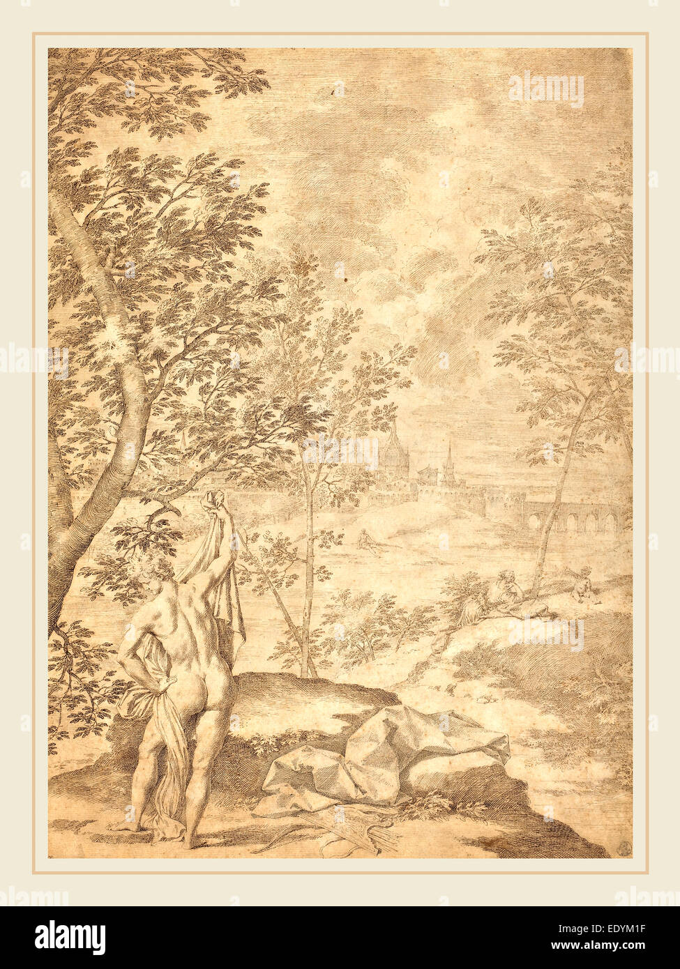 Donato Creti, Italian (1671-1749), Apollo Standing in a River Landscape ...