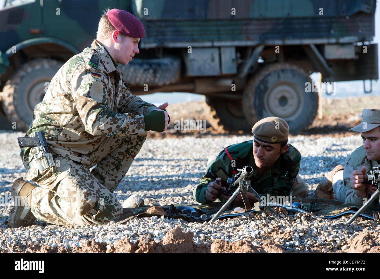 Kurdistan, Iraq. 12th Jan, 2015. Bundeswehr soldiers train Peshmerga ...