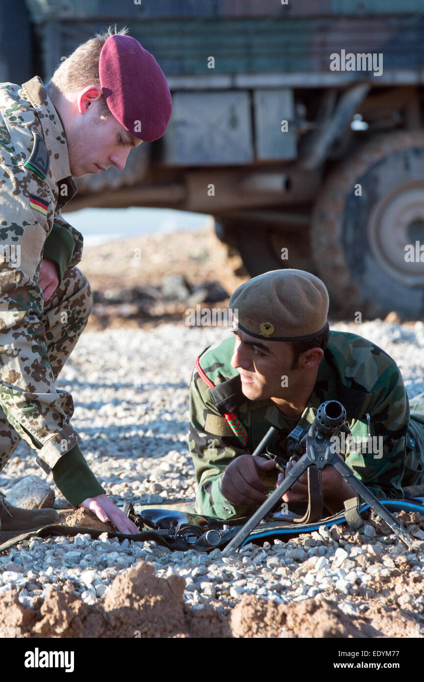 Kurdistan, Iraq. 12th Jan, 2015. Bundeswehr soldiers train Peshmerga ...