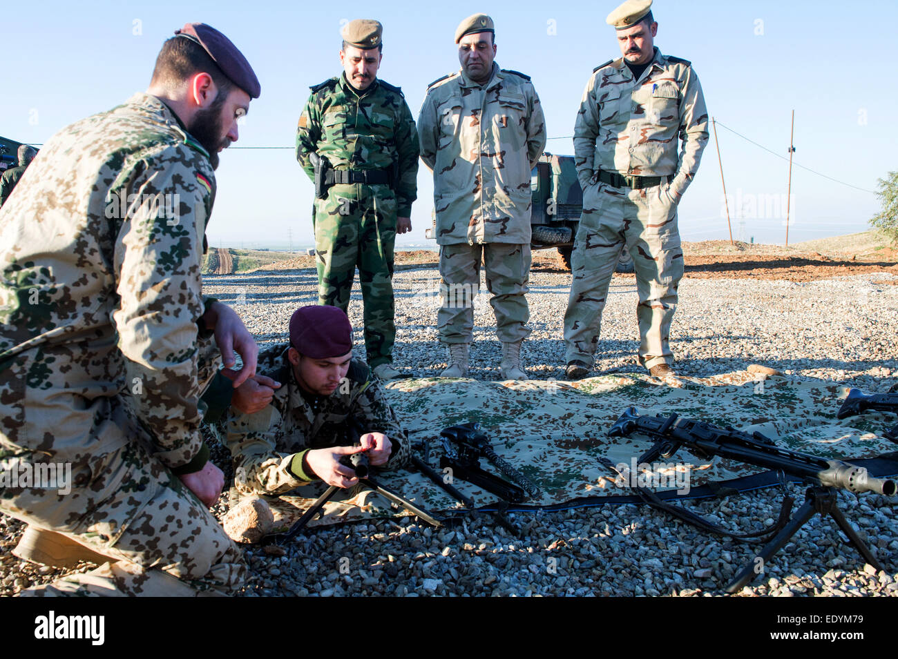 Kurdistan, Iraq. 12th Jan, 2015. Bundeswehr soldiers train Peshmerga ...