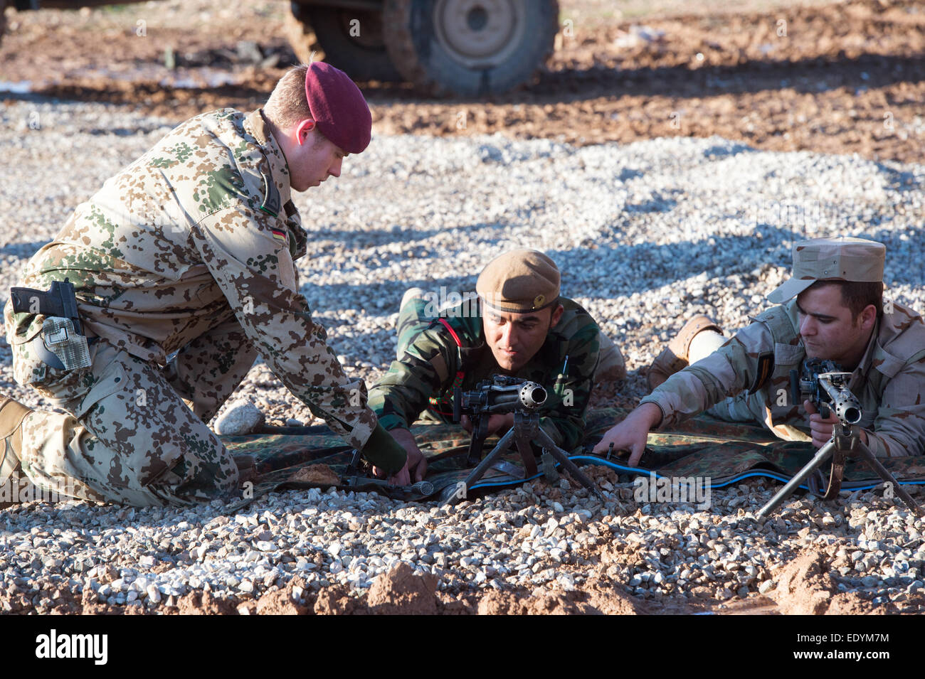 Kurdistan, Iraq. 12th Jan, 2015. Bundeswehr soldiers train Peshmerga ...