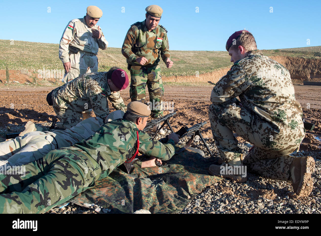 Kurdistan, Iraq. 12th Jan, 2015. Bundeswehr soldiers train Peshmerga ...