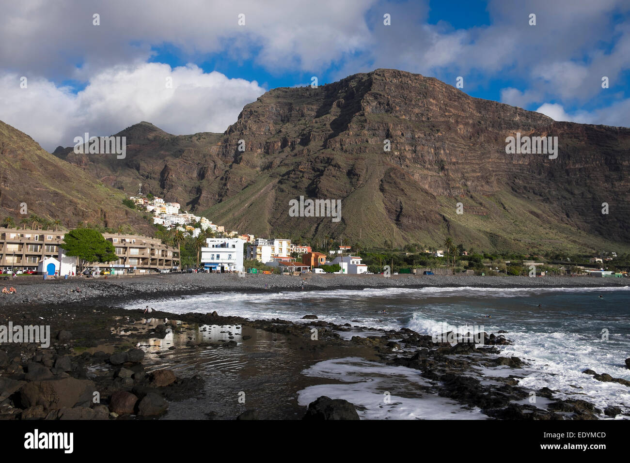Beach, La Playa and La Calera, Valle Gran Rey, La Gomera, Canary ...