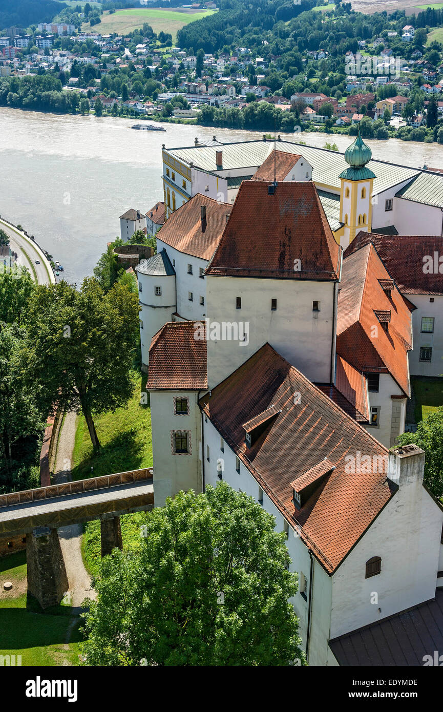 Veste Oberhaus fortress, Dreiflüsseeck, Passau, Lower Bavaria, Bavaria ...