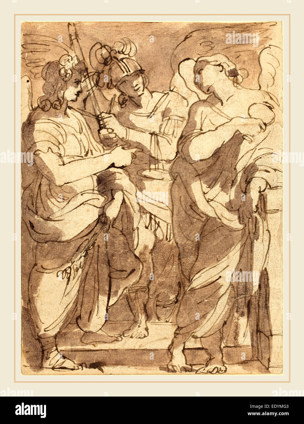 Felice Giani, Italian (1758-1823), Allegory of Justice, pen and brown ...