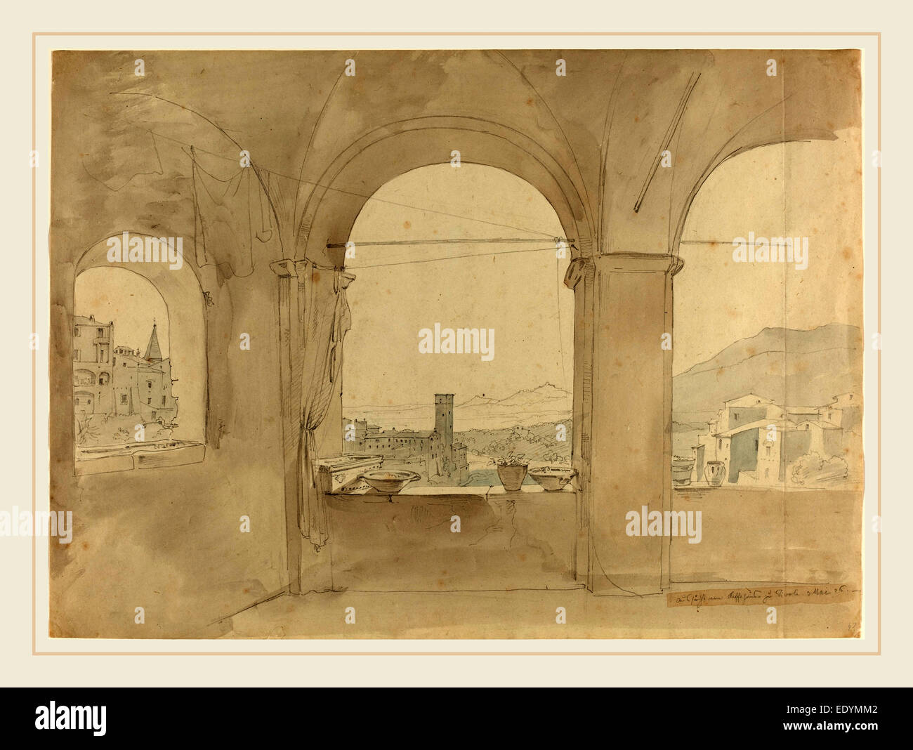 Leo von Klenze, German (1784-1864), Panorama of Tivoli from a Loggia ...
