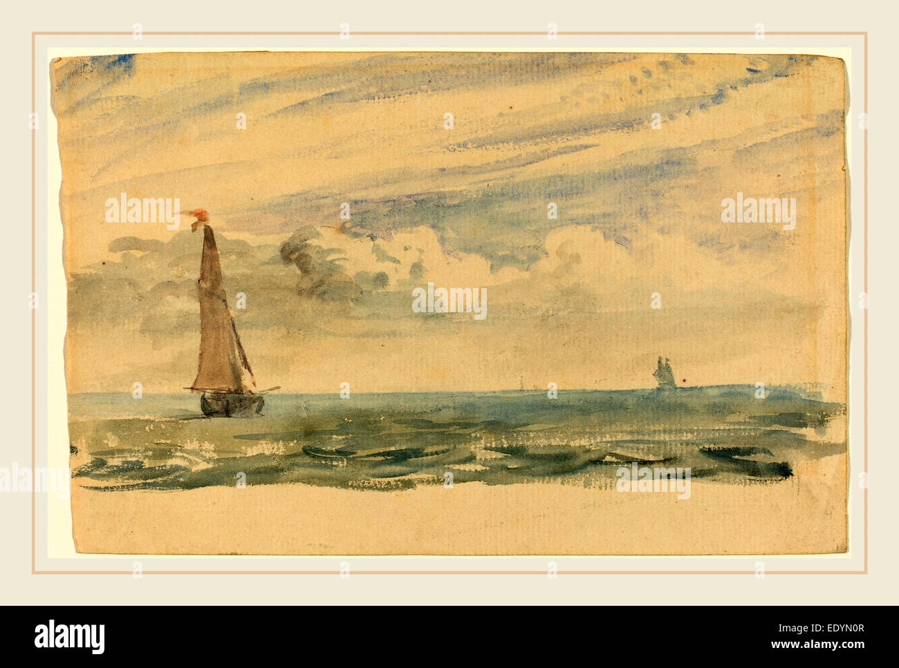 John Constable, British (1776-1837), A Seascape with Two Sail Boats ...