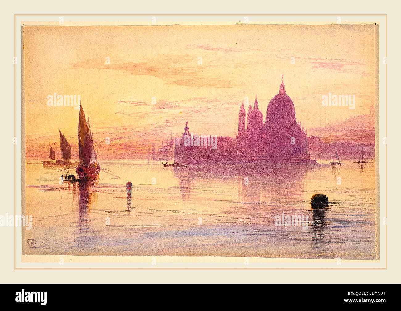 Edward Lear, British (1812-1888), Venetian Fantasy with Santa Maria ...