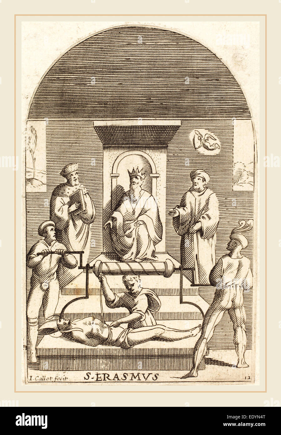 Jacques Callot, French (1592-1635), Martyrdom of Saint Erasmus, 1608 ...