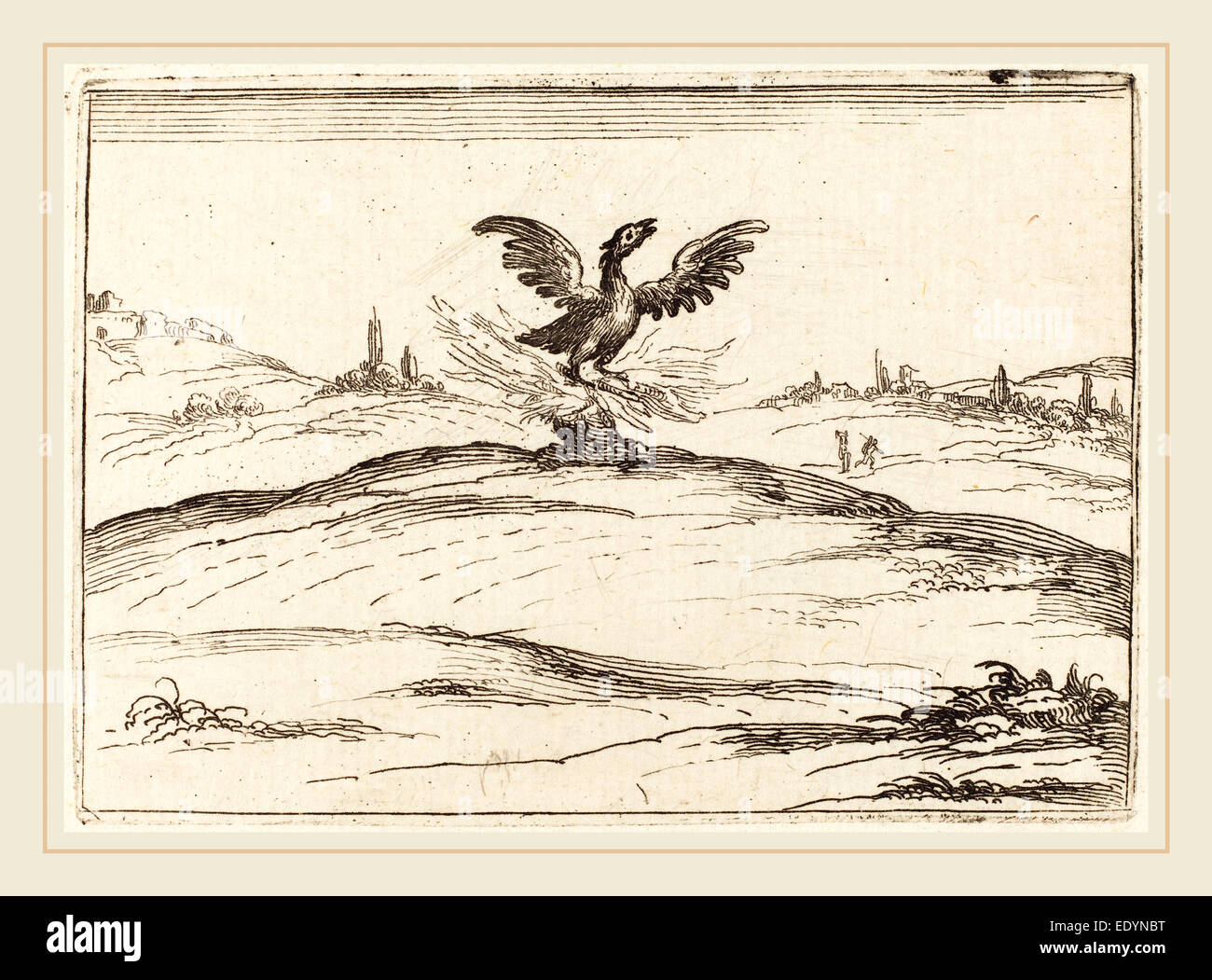 Jacques Callot, French (1592-1635), Burning Phoenix, 1628, etching ...