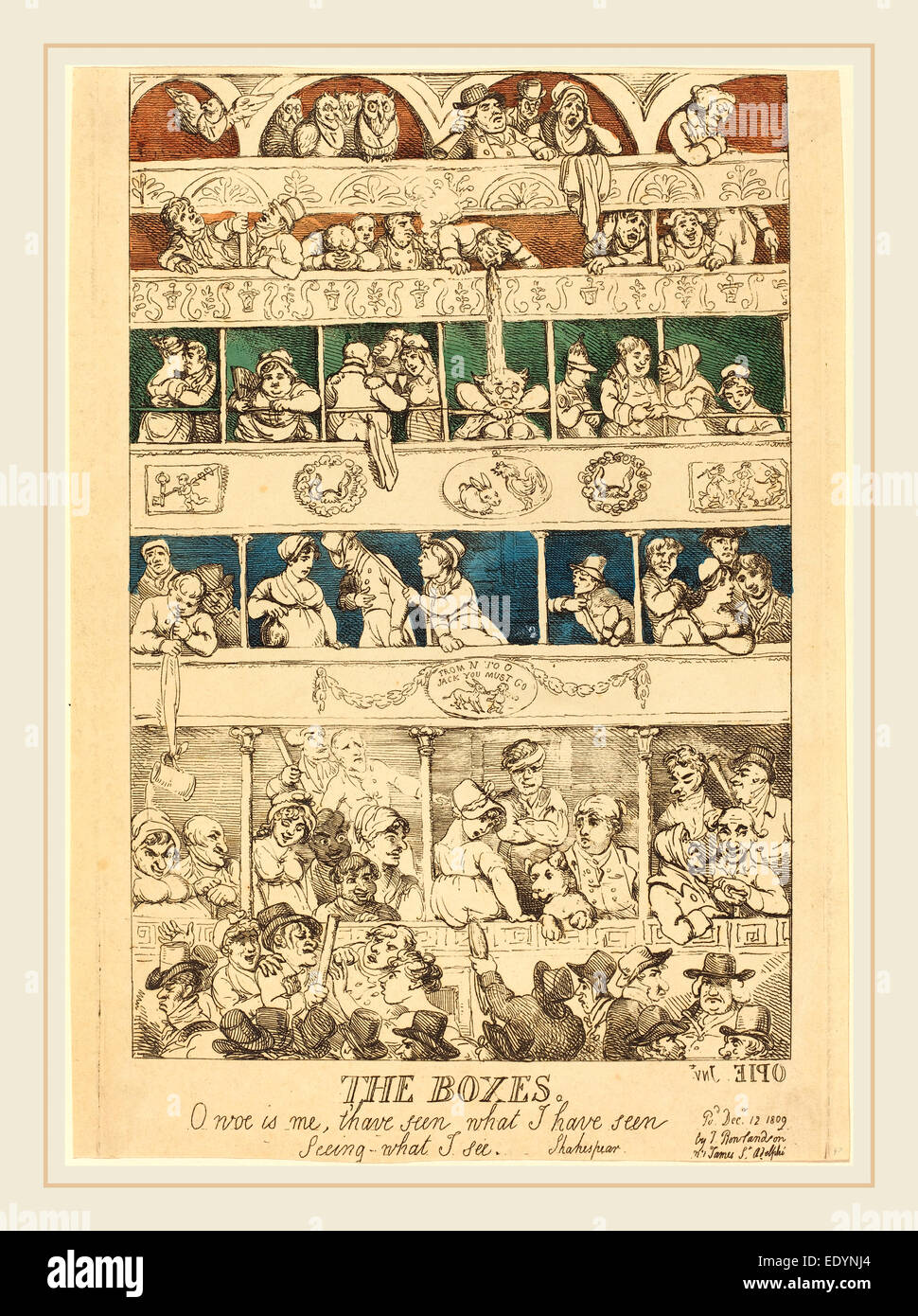 Thomas Rowlandson, British (1756-1827), The Boxes, published 1809, hand ...