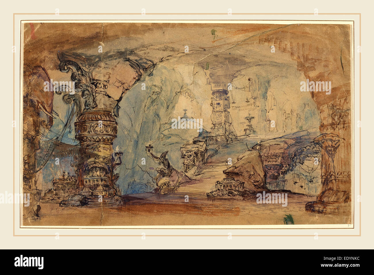 Robert Caney, British (1847-1911), Imaginary Interior With Columns And ...