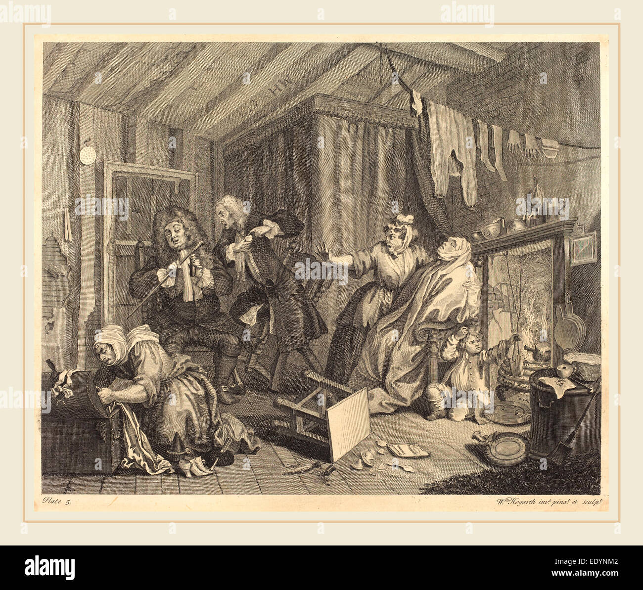 William Hogarth,English, (1697-1764), A Harlot's Progress: pl.5, 1732 ...