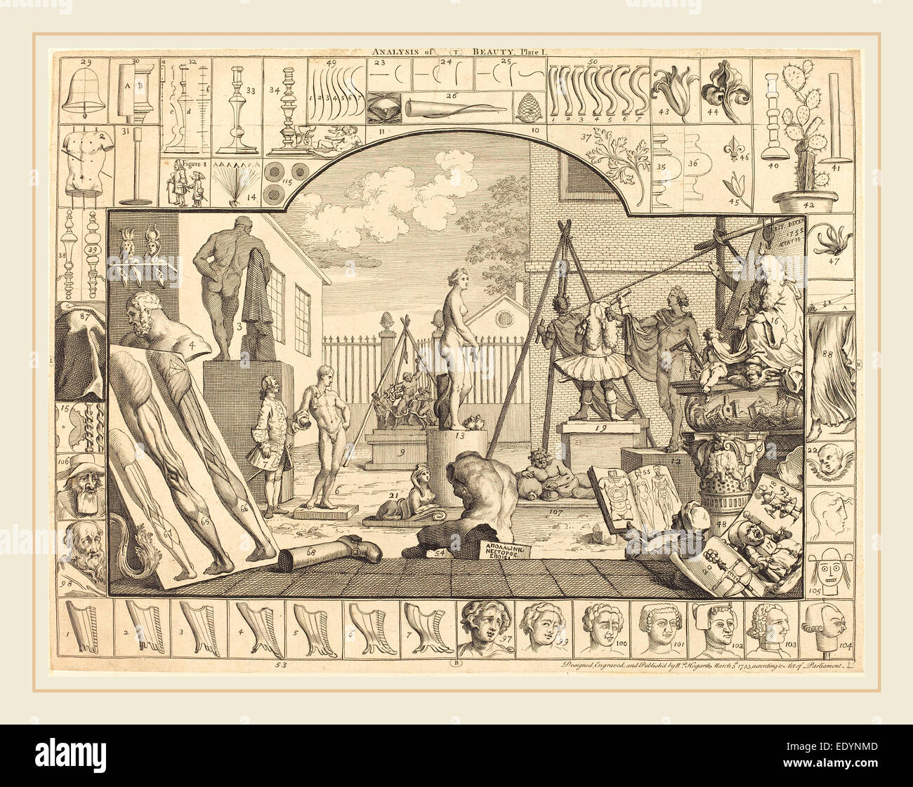 William Hogarth,English, (1697-1764), Analysis of Beauty: pl.1, 1753 ...