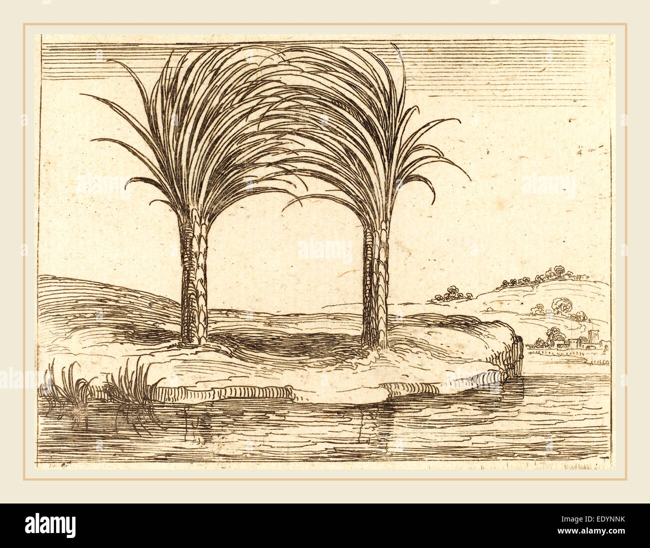 Jacques Callot, French (1592-1635), Two Palm Trees, etching Stock Photo ...