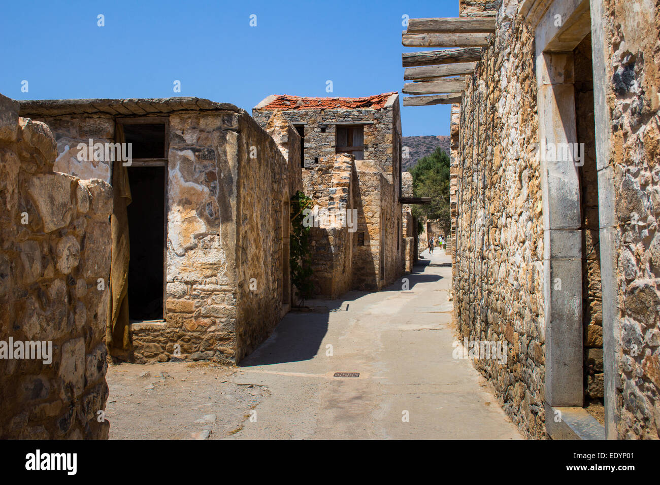 The abandoned village on the Cretan island of Spinalonga, a defensive ...