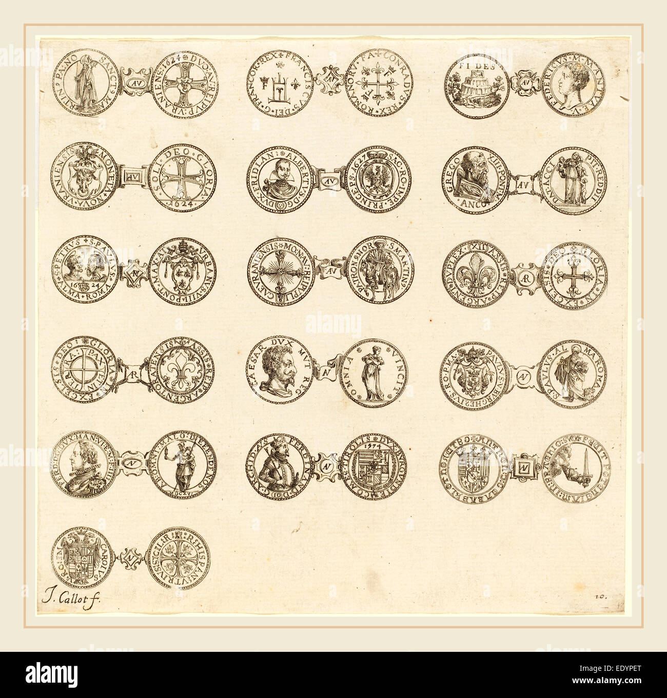 Jacques Callot, French (1592-1635), Coins [plate 10], etching Stock ...