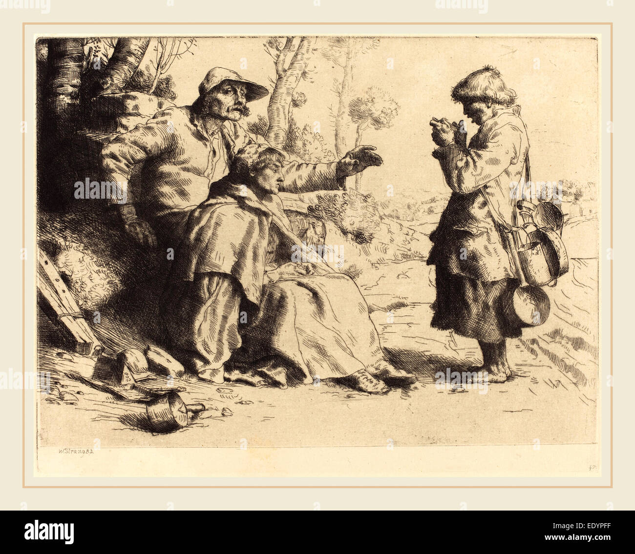 William Strang (Scottish, 1859-1921), Tinkers, 1882, etching on laid ...