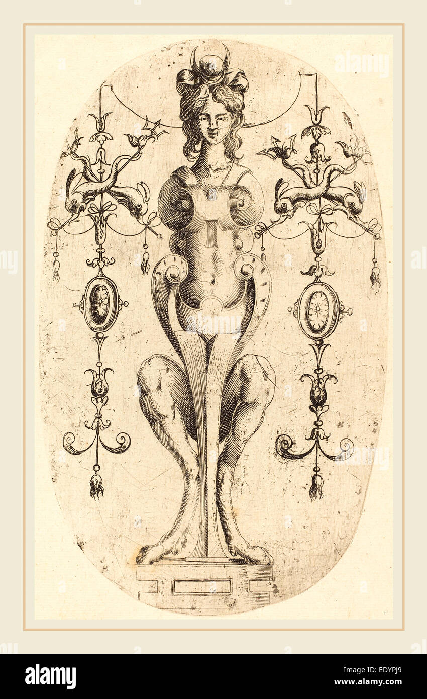 Jean Mignon, French (active 1543-active c. 1545), Sphinx Wearing a ...