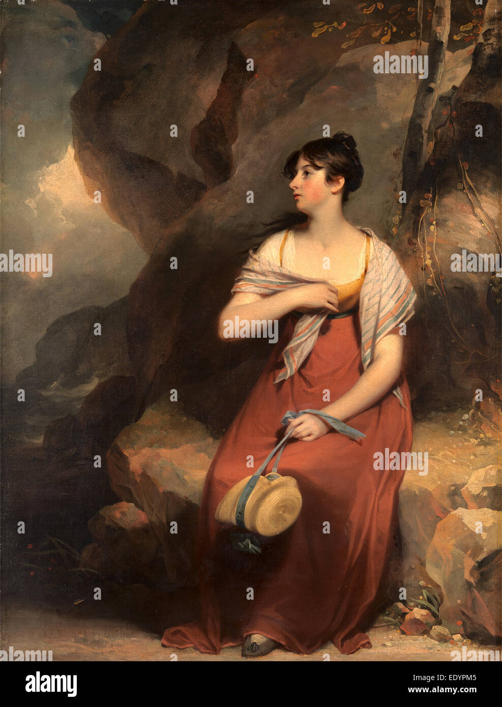 A Woman in a Landscape, Sir Martin Archer Shee, 1769-1850, Irish Stock ...