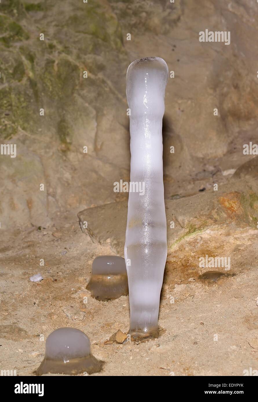 Ice stalagmites in cave Stock Photo - Alamy