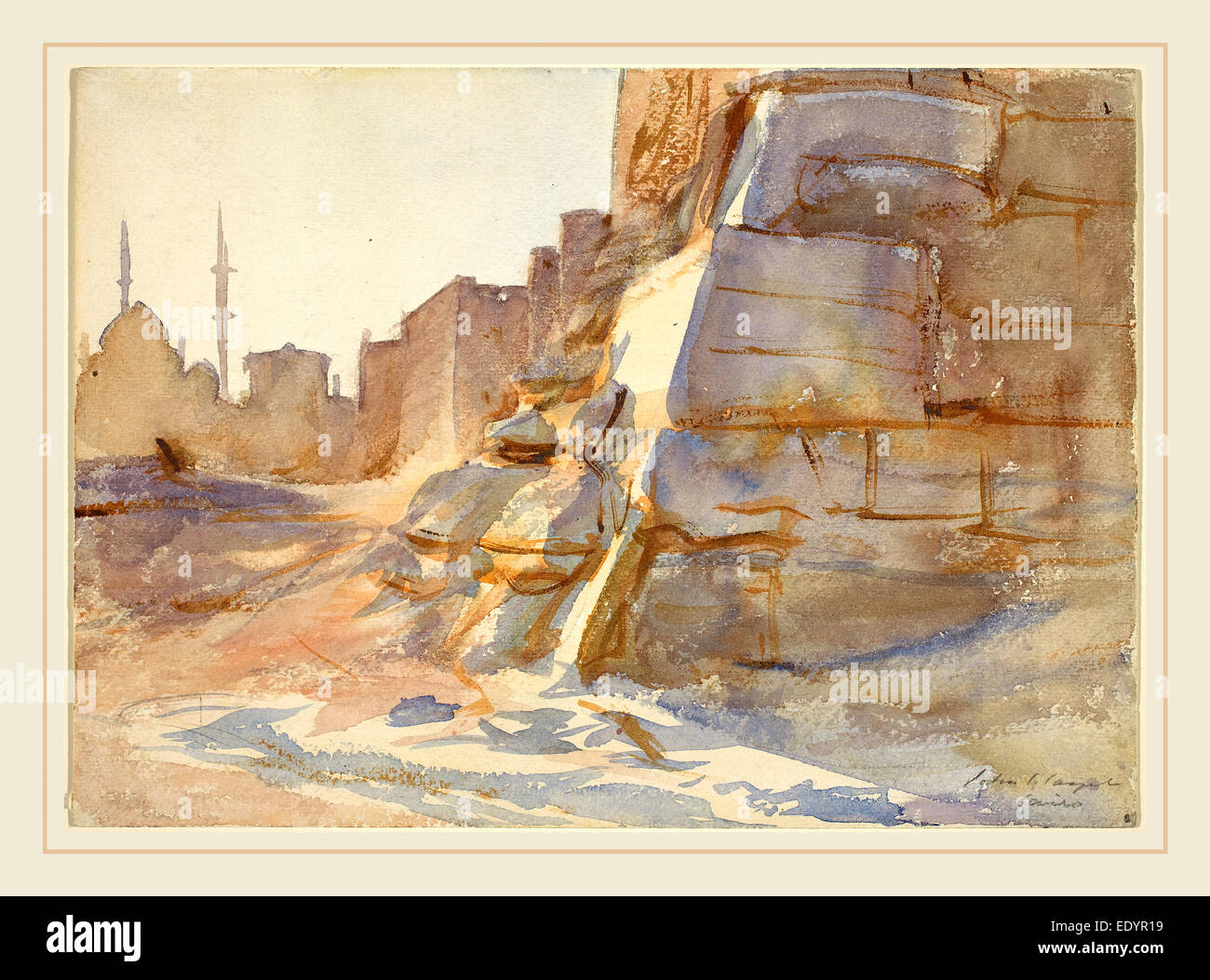John Singer Sargent, Cairo, American, 1856-1925, 1905, watercolor over ...