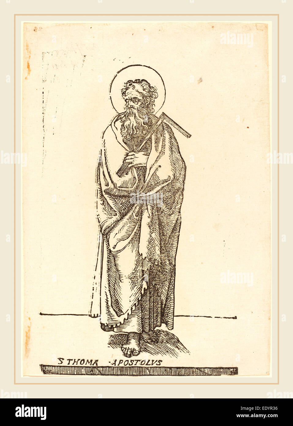 Jacques Stella, French (1596-1657), Saint Thomas, woodcut Stock Photo ...