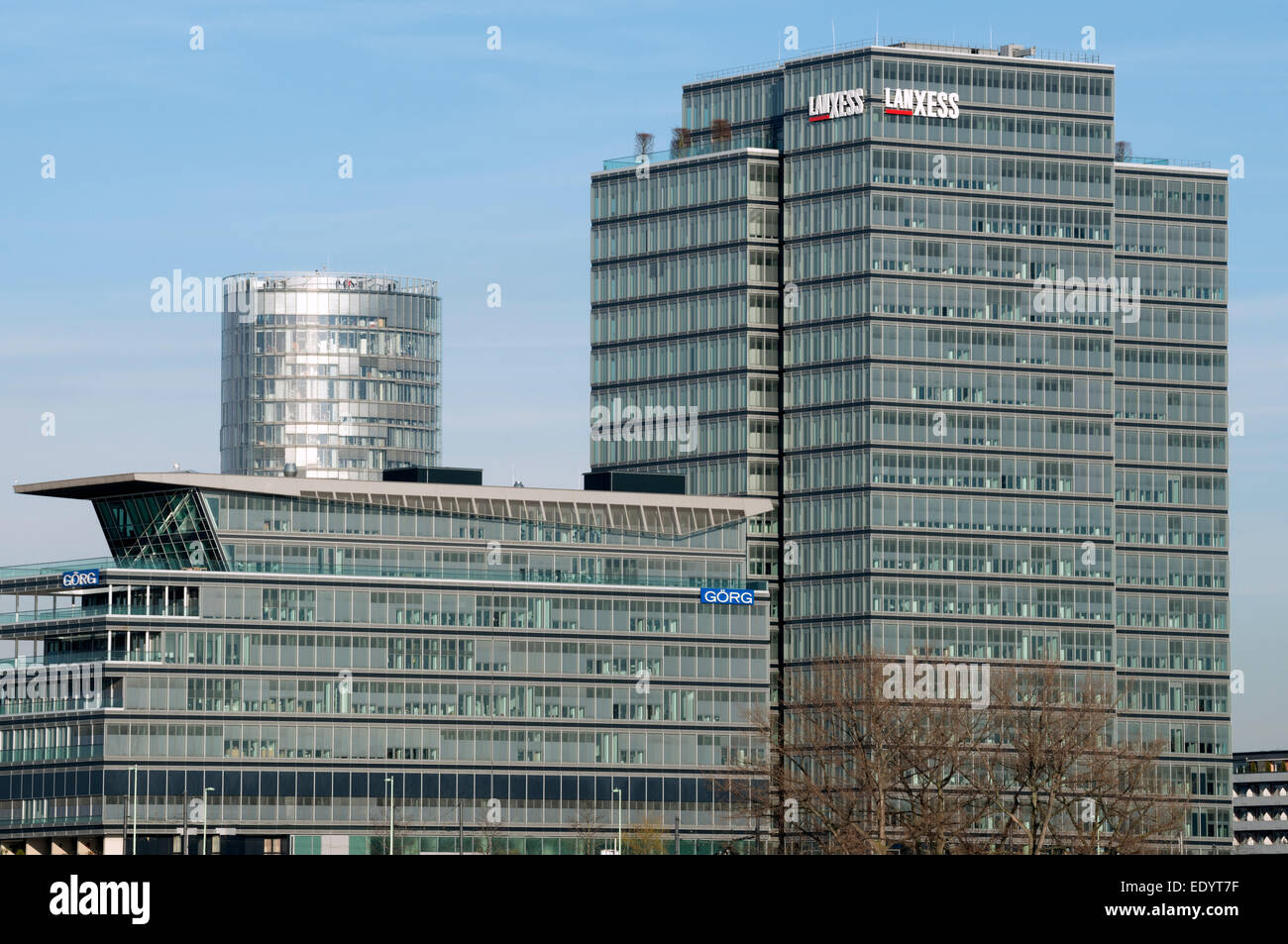 Gorg and Lanxess offices beside the river Rhine, Cologne, Germany Stock ...