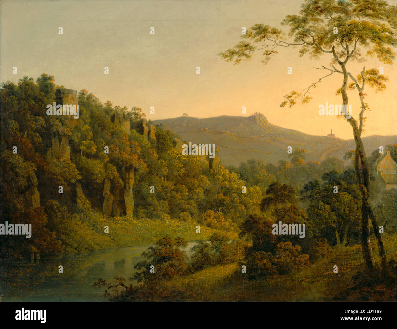 Matlock Dale, looking toward Black Rock Escarpment, Joseph Wright of ...