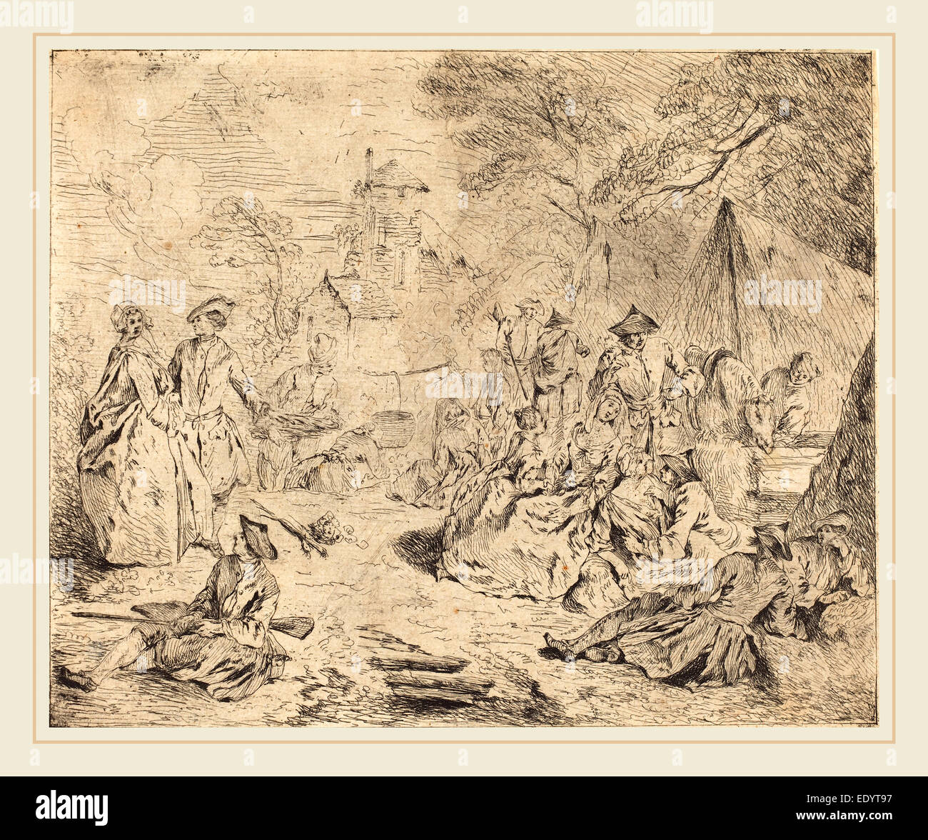 Jean-Baptiste Joseph Pater, French (1695-1736), Halt on the March ...