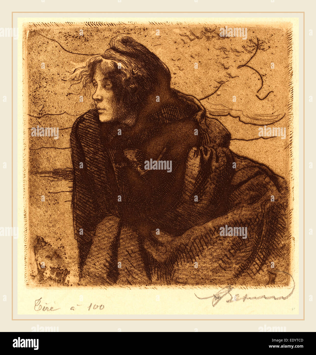 Albert Besnard, French (1849-1934), Melancholy (Mélancolie), 1888 ...