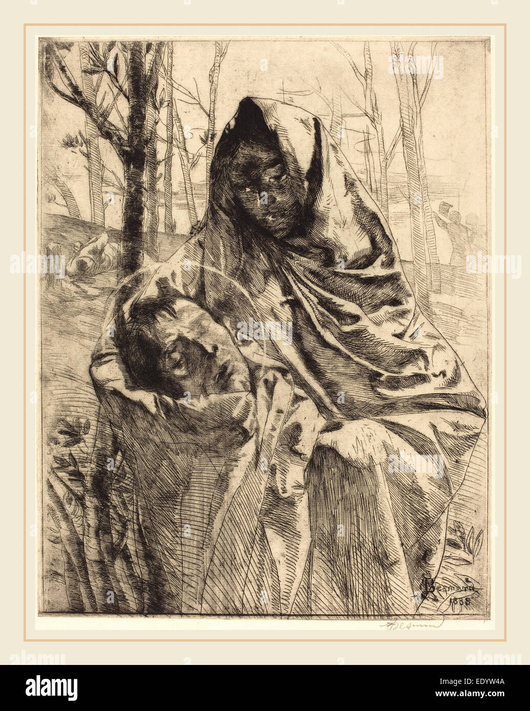 Albert Besnard, French (1849-1934), A Martyr, 1883, etching Stock Photo ...