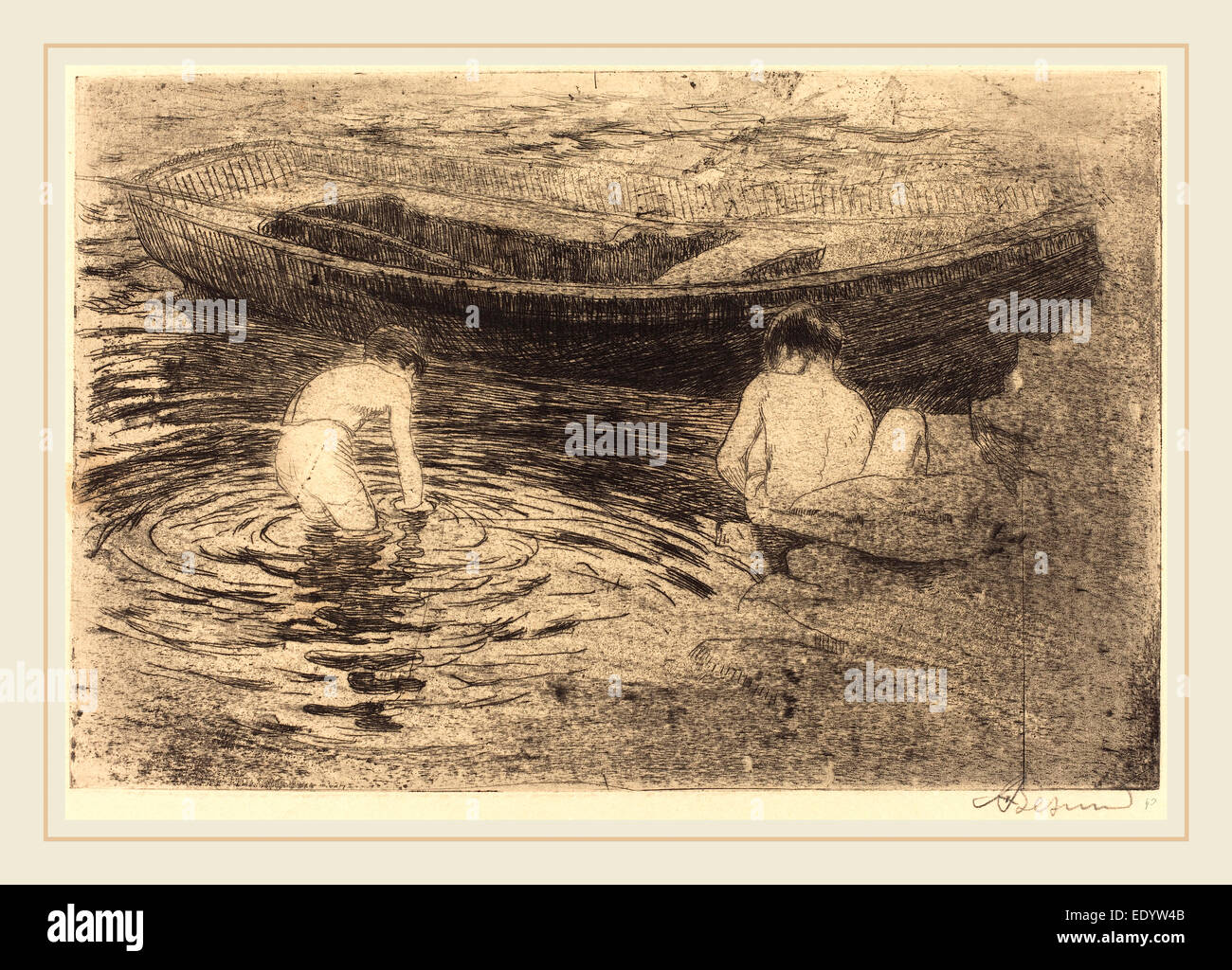 Albert Besnard, French (1849-1934), Bathing at Talloires (La baignade à ...