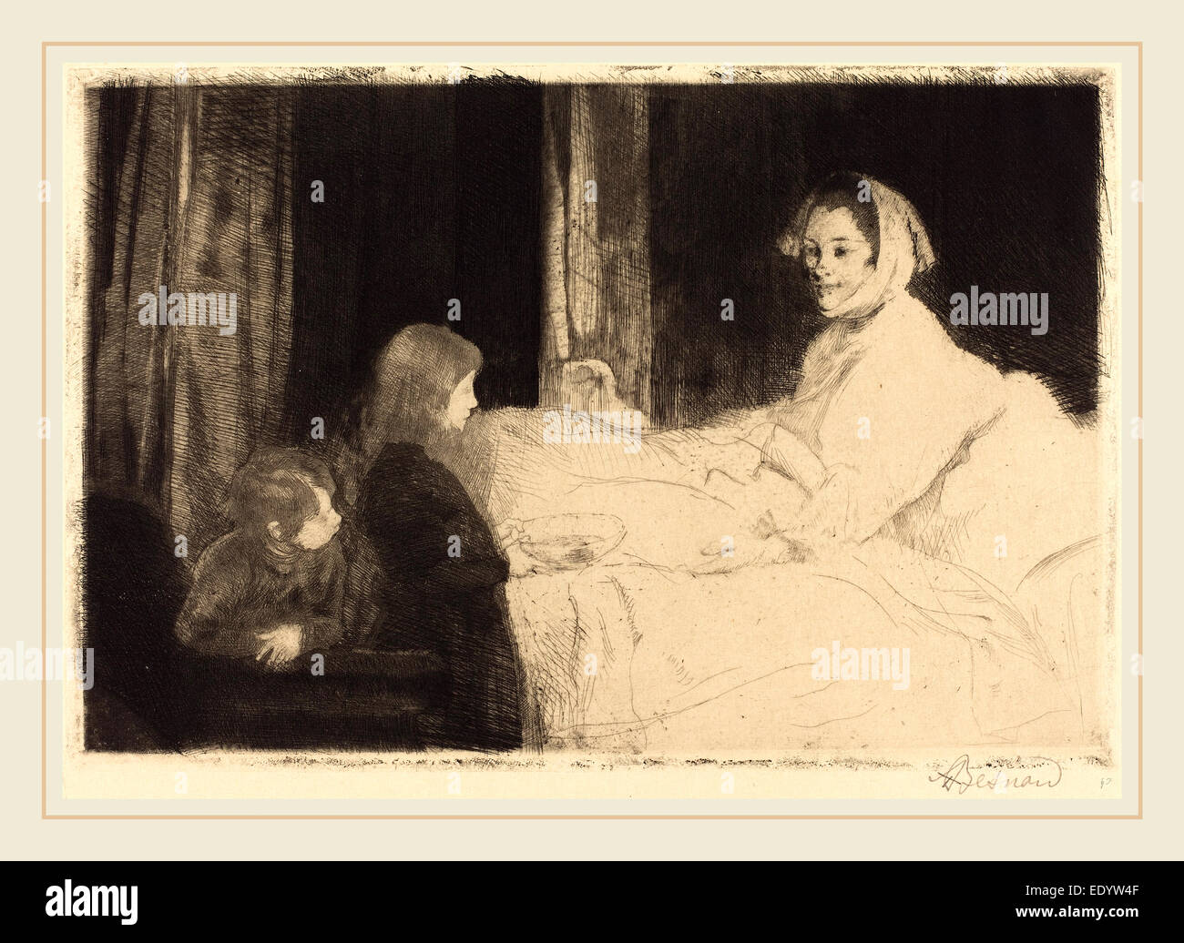Albert Besnard, French (1849-1934), The Sick Mother (La mère malade ...