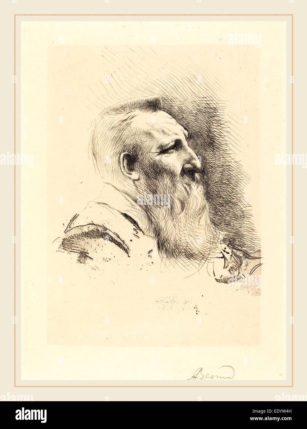 Albert Besnard, Auguste Rodin, French, 1849-1934, 1900, etching in ...